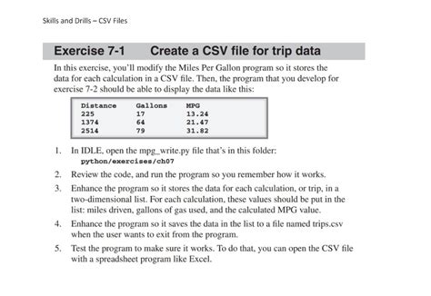 solved skills and drills csv files exercise 7 1 create a