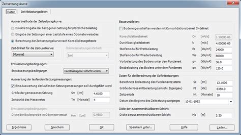 19 Data For The Calculation Of The Instantaneous Settlements According