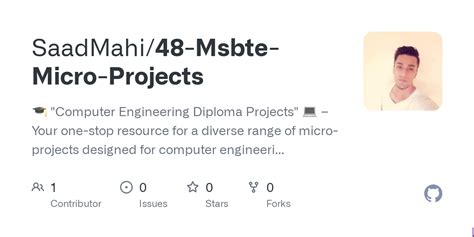 Github Saadmahi48 Msbte Micro Projects 🎓 Computer Engineering Diploma Projects 💻 Your