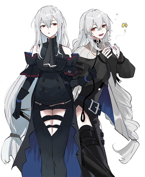 アークナイツスカジとスペクター アークナイツ 茄子のイラスト