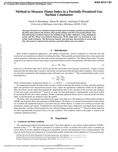 Pdf Method To Measure Flame Index In A Partially Premixed Gas Turbine Combustor