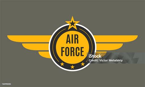 날개와 별 공군 배지 육군 및 밀리터리 엠블럼 에어포스 로고 벡터 그림입니다 공군에 대한 스톡 벡터 아트 및 기타 이미지 공군 비행기 스티커 Istock
