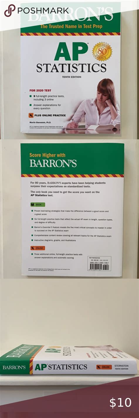 Barron S AP Statistics Book Tenth Edition 2020 Test Workbook Study Guide
