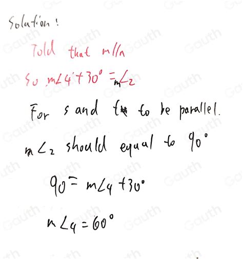 Solved In The Diagram Below M I N For Line S And T To Be Parallel What Is M M Explain Or