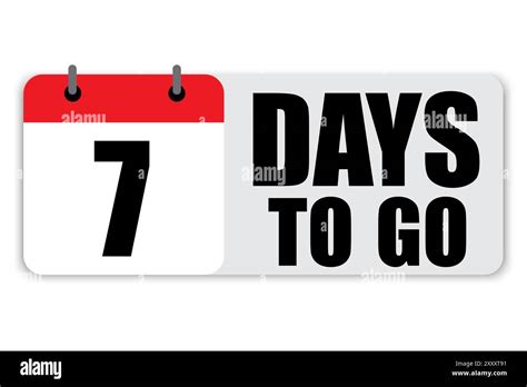 Countdown Calendar Icon Number Seven Focus Bold 7 Days To Go Text
