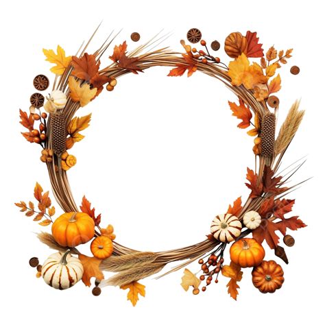Thanksgiving Decorative Frame With Natural Elements Autumn Frame