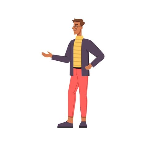 Premium Vector Man Talking And Gesturing Presentation