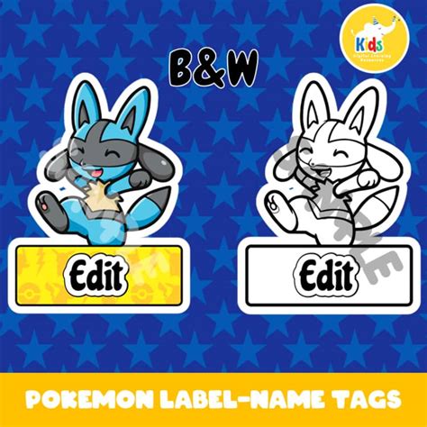 Editable Name Tags Pokemon Theme Classroom Decor Tpt
