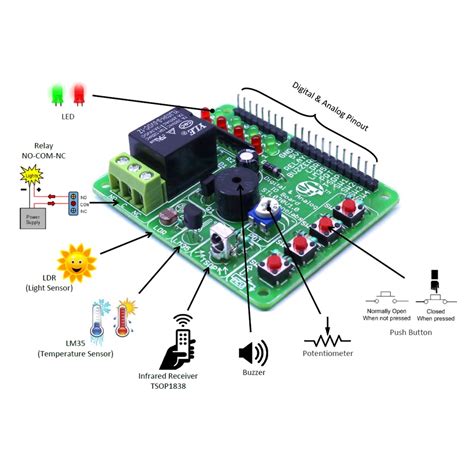 Digital And Analog Io Breakout Board For Arduino Versatile Electronics