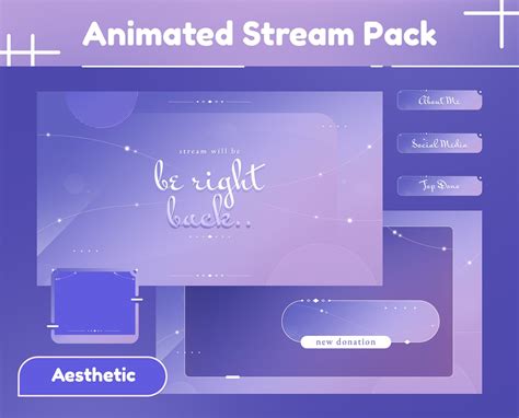 String Light Animated Stream Package Transition Stream Overlay Panels Girly Purple Lines Simple