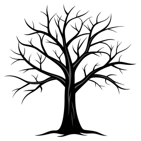 A Black And White Tree With No Leaves 51458903 Vector Art At Vecteezy