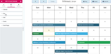 integrate the events calendar plugin using ea for elementor