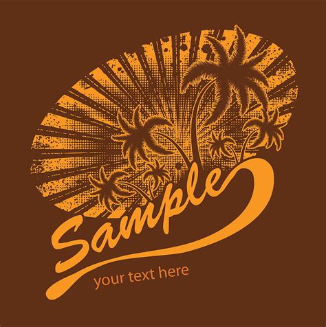 야자수 벡터와 여름 티셔츠 디자인 Ai Eps Uidownload