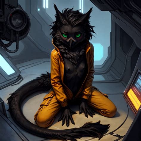 Rule 34 Ai Generated Anthro Avian Beak Bird Black Body Breasts Chest Tuft Clothing Female