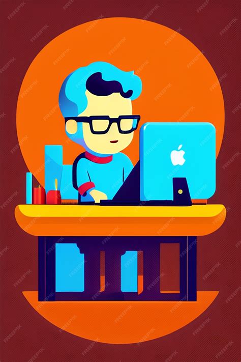 Premium Ai Image Coding Computer Desk Boy School Boy