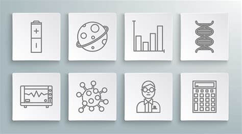심근 행성 박테리아 과학자 계산기 원형 차트 인포그래픽 Dna 기호 및 배터리 아이콘을 갖춘 세트 컴퓨터 모니터를 설정합니다 벡터 Dna에 대한 스톡 벡터 아트 및 기타