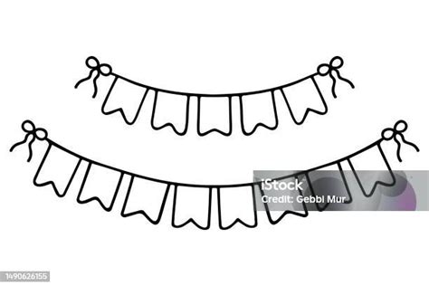 화 환 13 글자의 텍스트에 대한 스트레칭 깃발의 축제 화환입니다 낙서 스타일 13에 대한 스톡 벡터 아트 및 기타 이미지 13 갈란드 장식품 공휴일 Istock