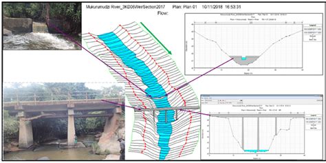 Hec Ras Simulated Topographical Surface Profile Of The Weir And Bridge Download Scientific