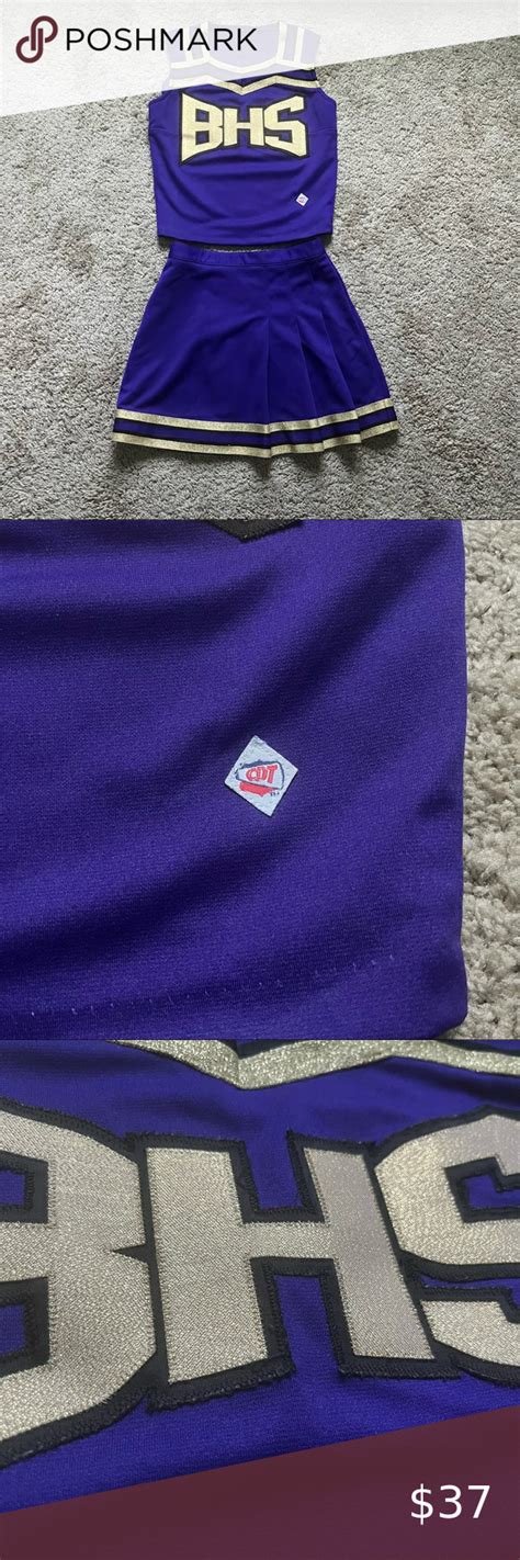 Purple Gold Black Cdt Real Authentic High School Cheerleading