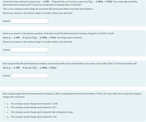 Solved Given That Inverse Demand Is Given By P Q Chegg Com