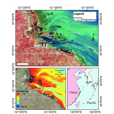 Location Map Of Liyashan Oyster Reefs A Remote Sensing Image Of The