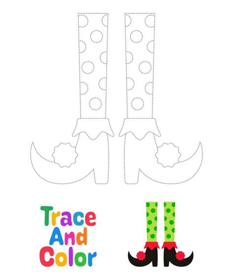 아이들을 위한 엘프 발 추적 워크시트 프리미엄 벡터