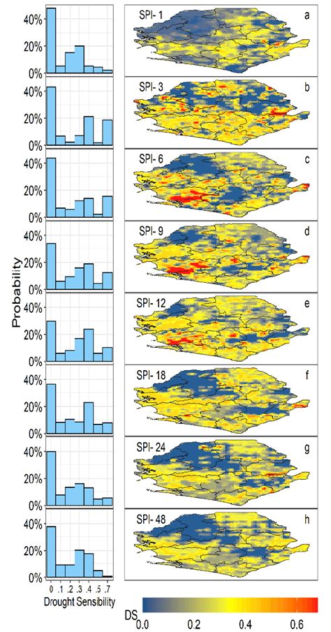 Spatial Distribution Of Drought Severity And Frequency Histogram For A Download Scientific
