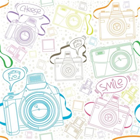 Premium Vector Photo Camera Seamless Pattern Vector Background