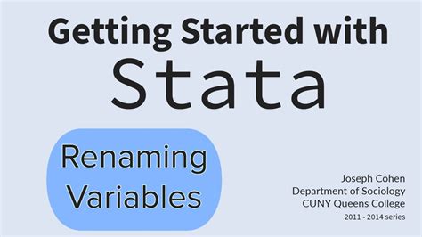 Renaming Variables In Stata Youtube