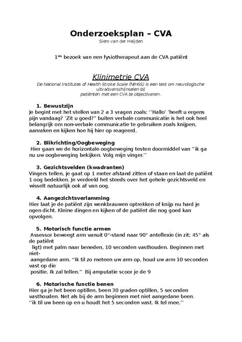 Onderzoeksplan Cva Onderzoeksplan Cva Siem Van Der Heijden 1 Ste
