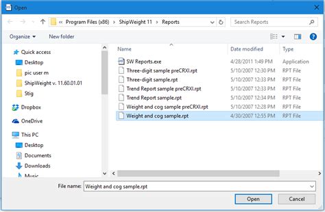 Shipweight Basics Reports And Documentation How To Run A Crystal Report