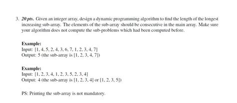 Solved Pts Given An Integer Array Design A Dynamic Chegg