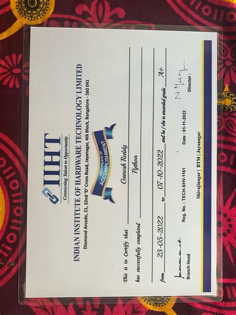 ganesh reddy on linkedin successfully completed my python course