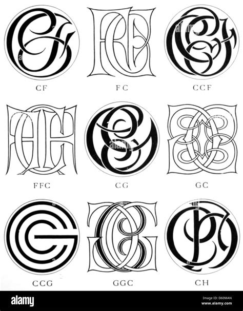 This 1906 Design Features Monograms And Ciphers Including Various
