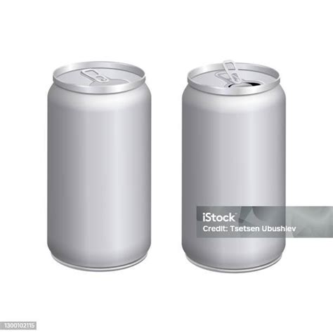 맥주 캔 소다 캔 빈 모의 현실적인 알루미늄 용기 캔을 열고 닫힙시면 캔이 열립니다 흰색 배경에 절연 알루미늄 캔 3차원 형태에 대한 스톡 벡터 아트 및 기타 이미지