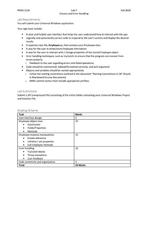 Prog 1124 Fall 2020 Lab 5 Classes And Error Handling
