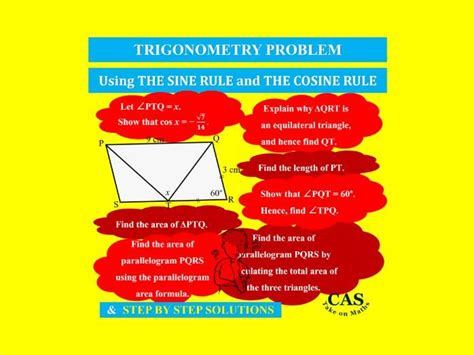 Grades 10 To 12 Trigonometry Problem The Sine Rule The Cosine Rule Teaching Resources