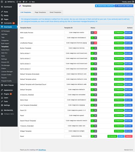Templates Wordpress Download Manager