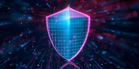 Futuristic Digital Security Shield With Glowing Elements Symbolizing Cybersecurity And Data