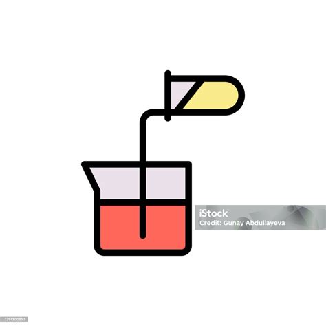 플라스크 화학 아이콘 Ui 및 Ux 웹 사이트 또는 모바일 응용 프로그램에 대한 악취 아이콘의 윤곽 벡터 요소와 간단한 색상 0명에 대한 스톡 벡터 아트 및 기타 이미지