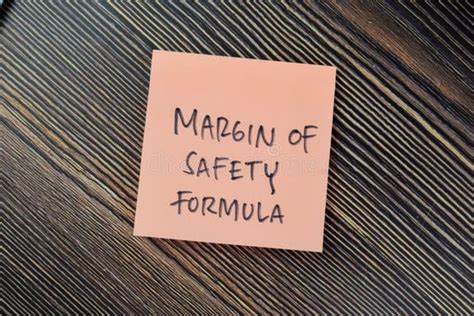 Concept Of Margin Of Safety Formula Write On Sticky Notes Isolated On