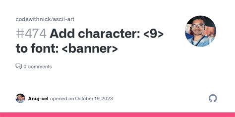 Add Character To Font · Issue 474 · Codewithnickascii Art · Github