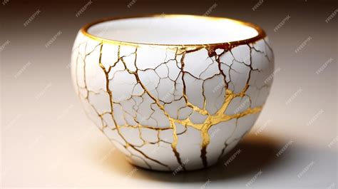 Premium Photo Photo Of Ceramic With Kintsugi Restored With Gold