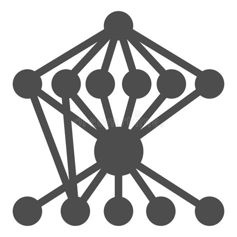 Graph With Grid Connections Solid Icon Neural Network Concept Vector