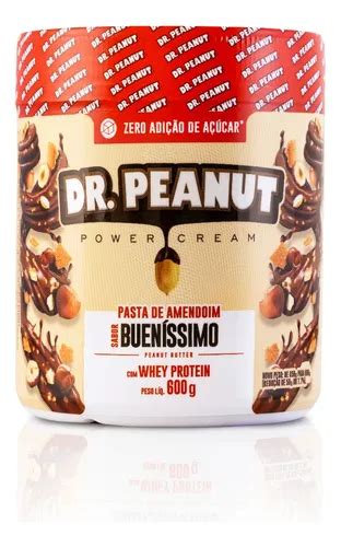 Pasta De Amendoim Com Whey Protein 600g Dr Peanut Sabor Bueníssimo