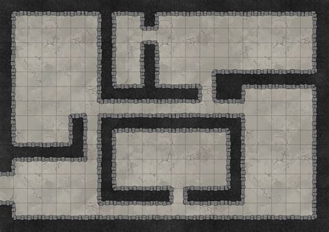 Printable Battle Maps A2 A3 A4 Scale Empty 5 Room Dungeons