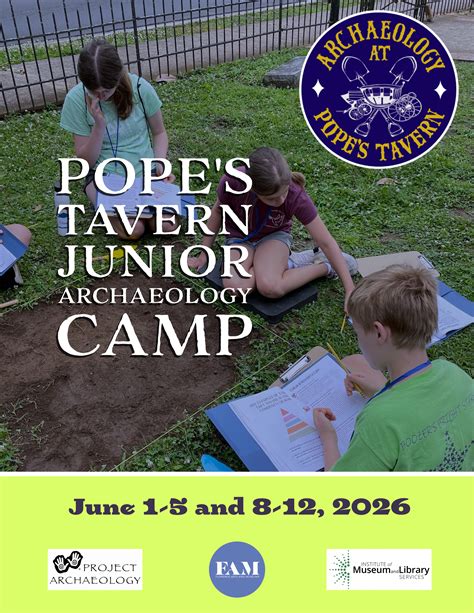 Jr Archaeology Camp 2026 — Florence Arts And Museums
