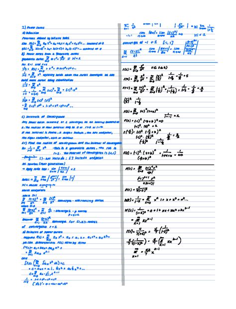 Calc 2 Mat 1120 Calculus 2 Notes For Power Series And Intervals Of
