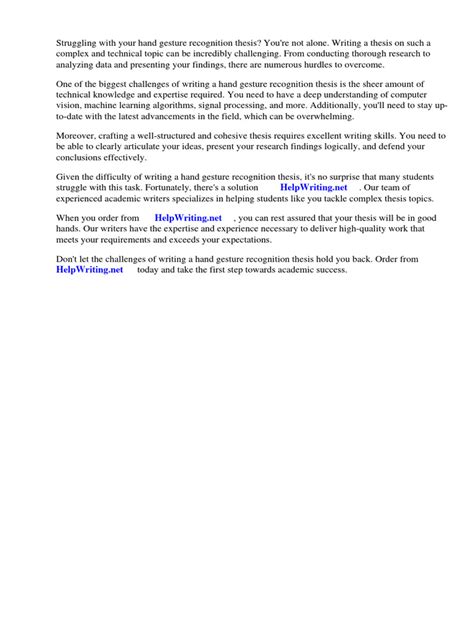 Hand Gesture Recognition Thesis Pdf Computer Vision Artificial