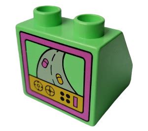 Duplo Medium Green Slope X X With Racing Game Decoration Brick Owl Lego